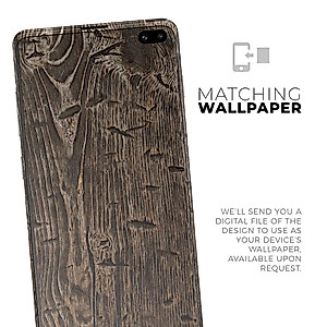 DesignSkinz Rough Textured Dark Wooden Planks Protective Vinyl Decal Wrap Skin Cover Compatible with The Samsung Galaxy S20 (Screen Trim & Back Glass Skin)
