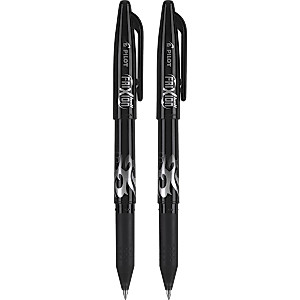 PILOT FriXion Ball Erasable & Refillable Gel Ink Stick Pens, Fine Point, Black Ink, 2-Pack (31553)