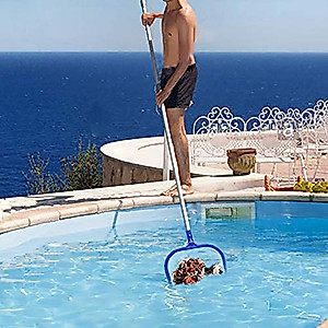 Acronde 2PCS Swimming Pool Leaf Skimmer Net Swimming Pool Cleaner Supplies and Accessories Leaf Rake Mesh