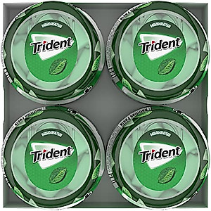 Trident Unwrapped Spearmint Sugar Free Gum, 4 Bottles of 50 Pieces (200 Total Pieces)