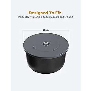 Silicone Lid Inner Pot Cover Accessories Compatible with Ninja Foodi Pressure Cooker and Air Fryer 6.5 Quart and 8 Quart, Grey,By SiCheer