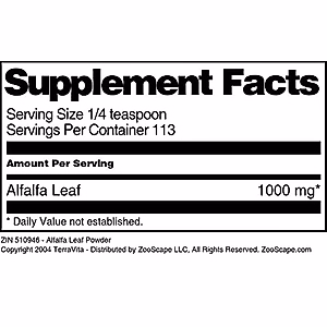 TerraVita Alfalfa Leaf Powder (4 oz, ZIN: 510946)