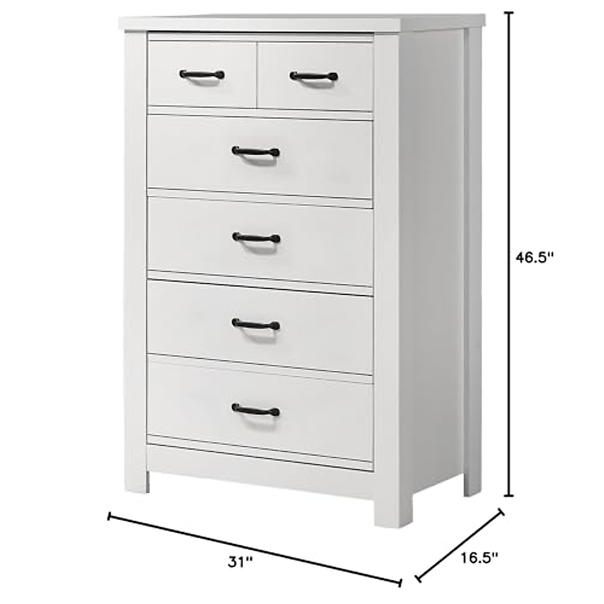 LILOLA LIVING Cassini White 5-Drawer Chest