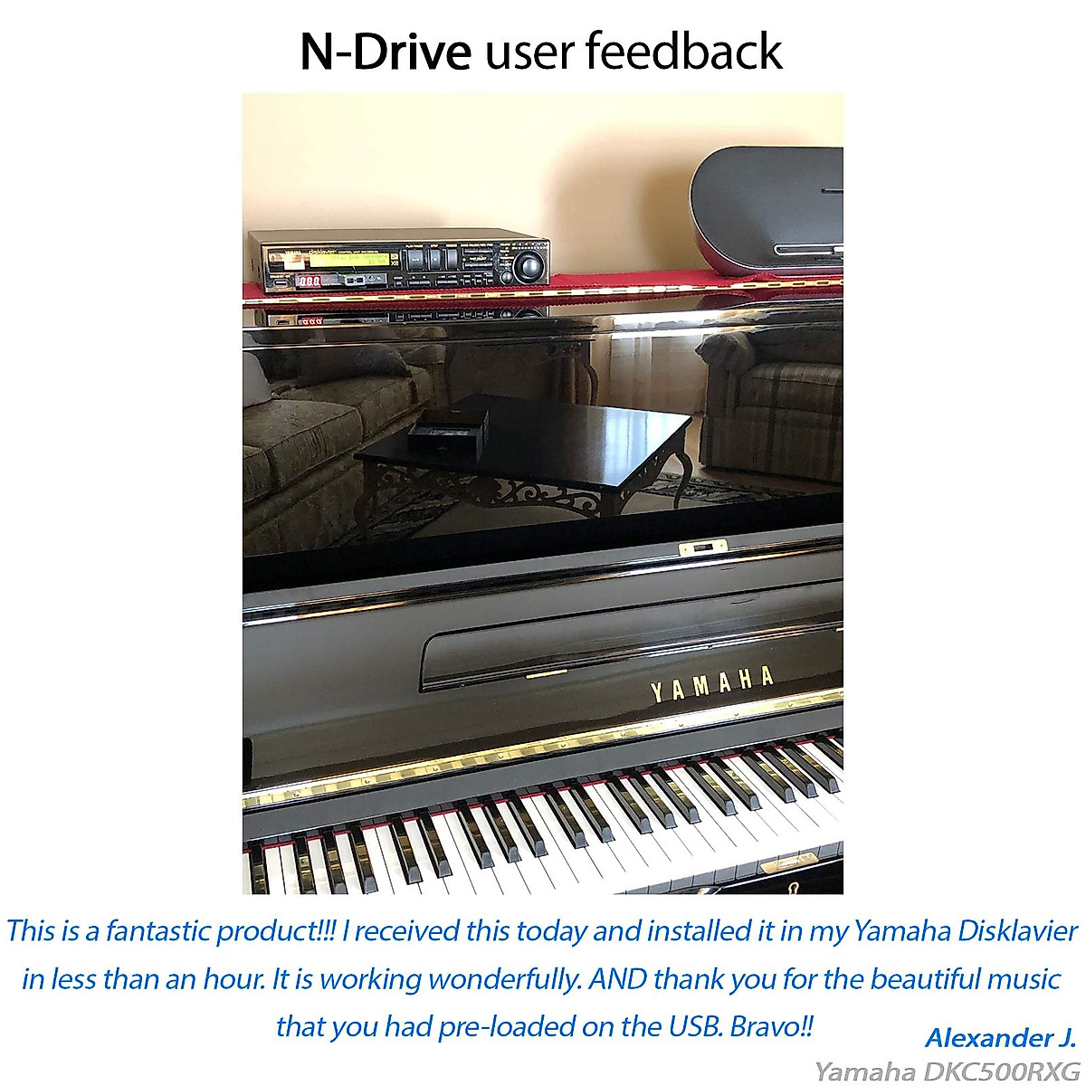 Floppy Disk USB Emulator N-Drive Slim for Yamaha DKC500, DKC100XG, DKC500R/RW, DKC500R XG, DKC500RWXG used in Mark II XG (also Pro; Silent)