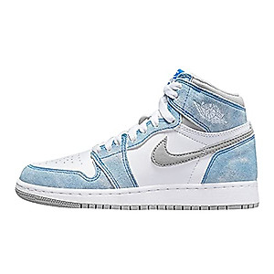 Nike Unisex Air Jordan 1 Retro HI OG (GS) Sneakers, Kids, Hyper Royal/White Royal/Blanc, 7Y M US