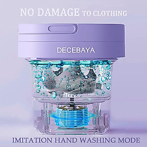 Portable Washing Machine, Upgraded Foldable Mini Washer, Deep Cleaning of Underwear, Baby Clothes and Sock, Best for Apartments, Dormitories, Hotel,Travel (Purple)