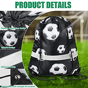 24 Pieces Soccer String Bag Drawstring Back Sack with Reflective Stripe Soccer Bags Soccer Draw String Bag Soccer Team Bag Drawstring Soccer Bag Team Sports Bags for Yoga Dance Swimming Supplies