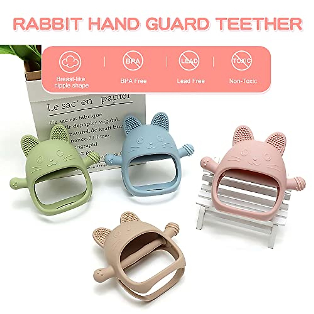 Baby Teething Toys by Komfy LilLove | Non-Toxic Infant Toys 0-6 6-12 Months | CPC Certified Teething Mitten | No Drop Teether for Baby Teething Relief | Baby teether Toys | Teething Pacifier