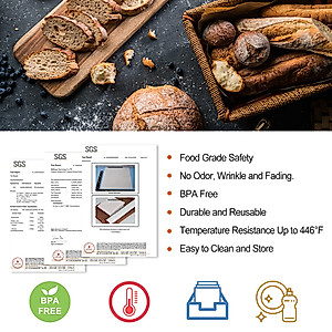 SiliQueen Silicone Pastry Baking Mat with Measurements Extra a Brush and a Dough Scraper- 27.5” x 20” Heat Resistant, BPA Free, Non-Stick Non-Slip Pastry Mat for Rolling Dough, Easy to Clean, Red