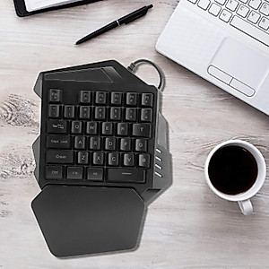 214 Gaming Keyboard,35 Keys Wired Ergonomic One?Handed Mechanical Keyboard,Plug and Play USB PC Game Keyboard with RGB Backlit,for Win2000/Win8/Win XP/Vista/for Android