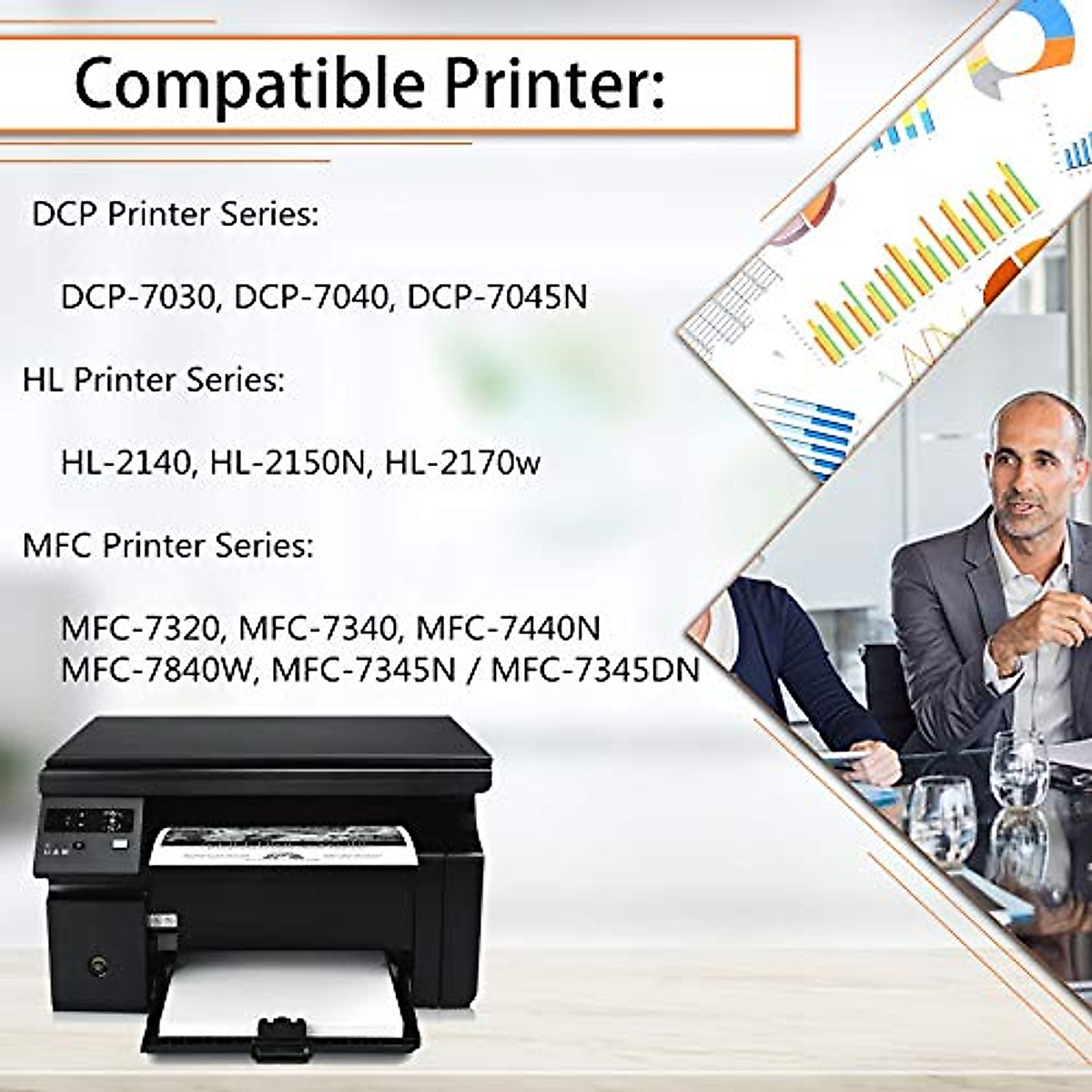 KCMYTONER 2 Pack New Replacement DR360 Drum Unit Compatible for Brother DCP-7030 DCP-7040 HL-2140 HL-2150N MFC-7340 MFC-7345DN Printer