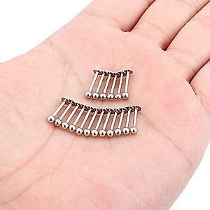 Yaalozei 16G 12mm Lip Labret Monroe Medusa Ashley Rings Stud Piercing Jewelry 16 Guage Surgical Stainless Steel Snake Bite Flat Back Lip Ring Helix Cartilage Earrings Stud Piercings Jewelry Women Men