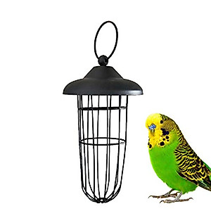 POPETPOP Suet Ball Feeder Metal Bird Feeder - Parrot Tube Feeder Fruit Vegetable Holder Seed Feeder for Parakeet Cockatiel Conure Finch Canary Cage Food Basket Tool