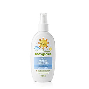 Babyganics SPF 50 Baby Sunscreen Spray | UVA UVB Protection | Octinoxate & Oxybenzone Free | Water Resistant, 6 Ounce (Pack of 2)