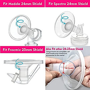 Durceler 22mm Silicone Flange Inserts Compatible with Medela/for Spectra S1 S2 / Elvie/Willow go/Momcozy S12/ TSRETE 24mm Breast Pump Shields or Freemie 25mm; Reduce Nipple Tunnel Down to 22mm