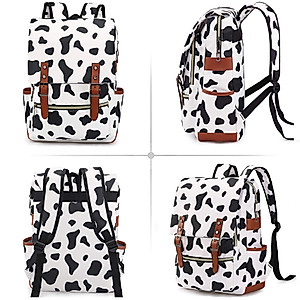 Junlion Cow Slim Backpack Gift for Girls School Bag College Daypack Travel Rucksack