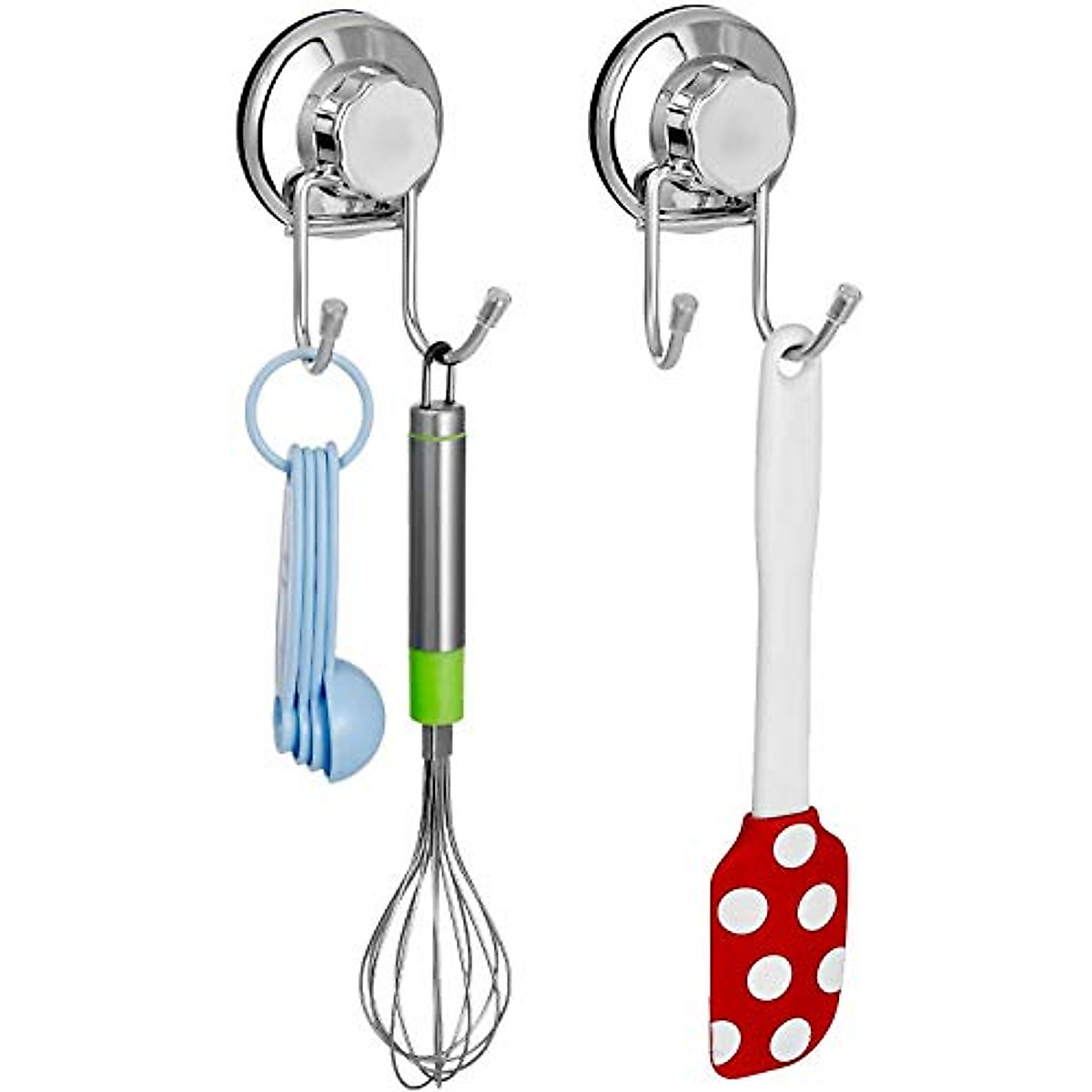 SANNO Powerful Vacuum Suction Cup Shower Caddy/Two Suction Hooks Basket for Shampoo Combo Organizer Basket Stainless Steel Holder for Bathroom Storage Stainless Steel (Set of 3)