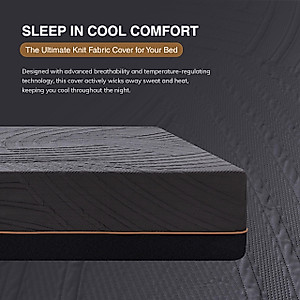 Dyonery Twin XL Firm Mattress 14 Inch, Copper Memory Foam Mattress in a Box, Cooling Knit Fabric Cover, CertiPUR-US Certified, Pressure Relief, Made in USA, 38”x80”x14”, Black