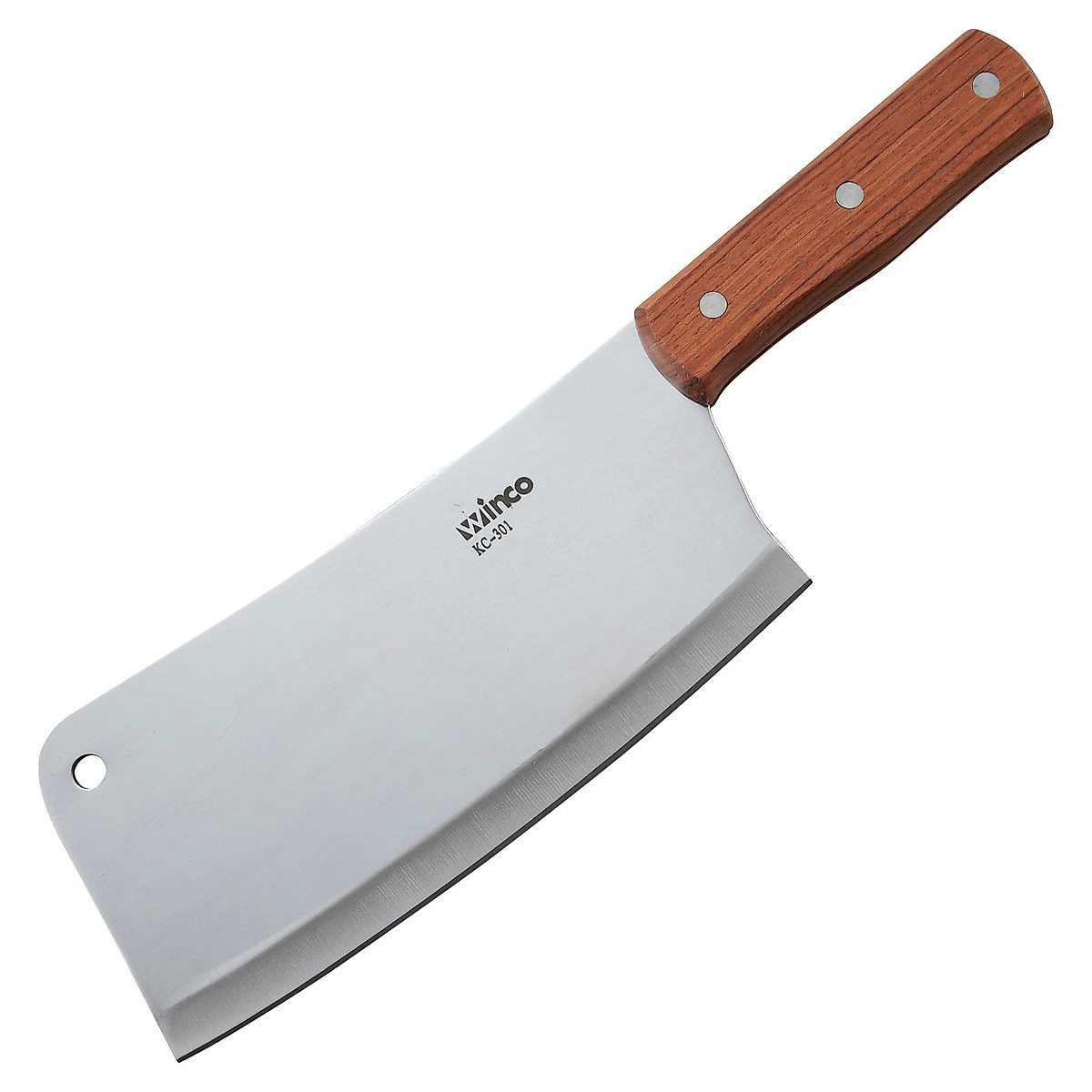 Winco 8" Heavy Duty Chinese Cleaver with Wooden Handle
