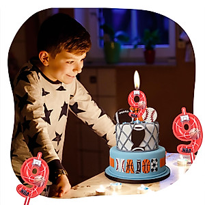 Birthday Candles Number 9 Candle, Basketball Birthday Party Decorations Boy Kids, Red Birthday Candle for Cake, Basketball Cake Topper Decorations Birthday Party Anniversary Celebration Supplies