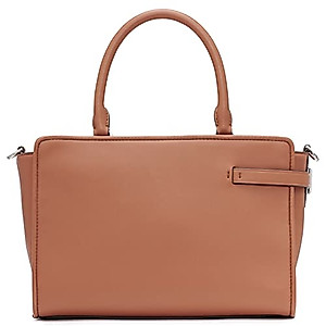 Calvin Klein Jade Tailored Satchel, Caramel,One Size