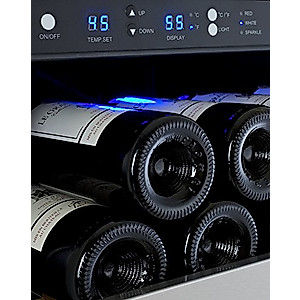 Allavino 24" Wide FlexCount II Tru-Vino 128 Bottle Single Zone Stainless Steel Left Hinge Wine Refrigerator