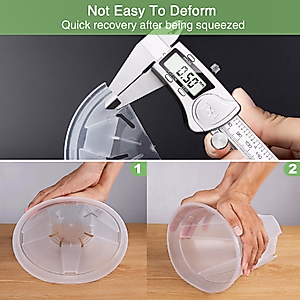 GREENPARA 8-inch Transparent Plastic Garden Pots Planter with Saucer Plant Pot Nursery Pots Drainage Hole for House Plants, Herb, Flowers, and Cactus with Plant Labels, 3-Set