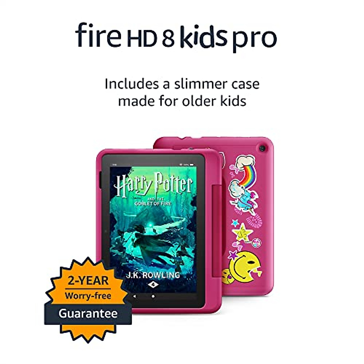 All-new Amazon Fire HD 8 Kids Pro tablet, 8" HD display, ages 6-12, 30% faster processor, 13 hours battery life, Kid-Friendly Case, 32 GB, (2022 release), Rainbow Universe