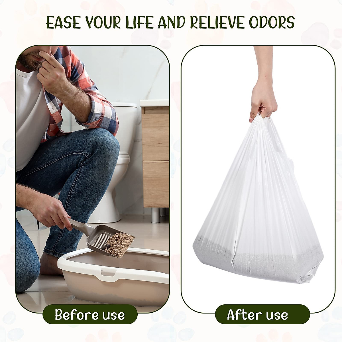 Yunlly 100 Pcs Cat Litter Box Liners Compatible with LitterMaid 13 x 22 Inch Heavy Duty Cat Litter Bags Trash Liners with Handles for Use in Self Cleaning Litter Waste Trays Cat Pan Waste Bin