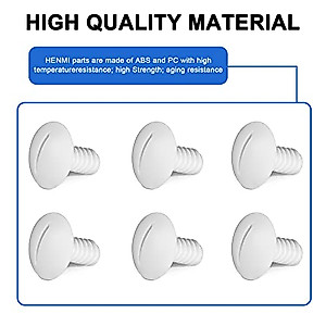 HENMI Plastic Wheel Screws (Pack of 6 Screws) for Polaris Pool Cleaner 180/280 with Extra 6 PCS Washers Pool Cleaner Replacement Parts C55 C-55, White