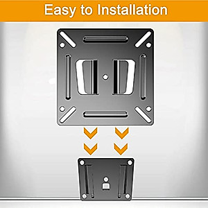ASMXQY Monitor Wall Mount for Most 14-24" TVs, Universal Camper Small TV Wall Mount Bracket Fixed RV TV Mount Max Load 33lbs VESA up to 100x100mm 17 19 22 23 inch Low Profile Computer Monitor Mounts