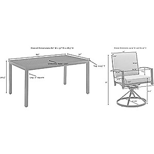 Crosley Furniture Kaplan 7-Piece Outdoor Dining Set for 6, Patio Table and Chairs for Backyard, Deck, Oiled Bronze with Oatmeal Cushions