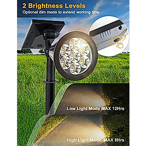 BOHON Solar Outdoor Lights Waterproof Solar Spot Lights Outdoor Spotlight 2-in-1 Wall Lights Auto On/Off Security Night Lights for Landscape Lighting Yard Patio Garden Deck Pathway 2 Pack (Warm White)