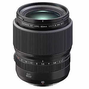 Fujifilm GFX 100S Medium Format Mirrorless Camera, Black with Fujinon GF 80mm f/1.7 R WR Lens, Black