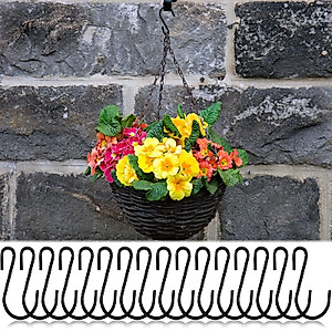 50 Pack S Hooks for Hanging Plants, 1.73 Inch Small Black S Hooks, Heavy Duty Mini S Hooks, Ornament Hooks for Hanging Jewelry, Plants Decorations, Key chains, Necklaces, Lights, Crafts