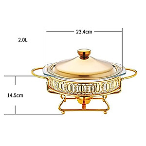 Chafing Food Warmer Chafing Dish Buffet Set Buffet Servers and Warmers Professional Chaffing Server Set Commercial Chafer for Catering (Gold 2L)