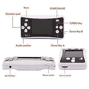Handheld Games for Kids Adults 2.5 Inch LCD Retro Games Console with 152 Classic Video Games Support AV Output, Electronic Travel Games Player for Birthday Xmas Gift (Black with 152 Games)