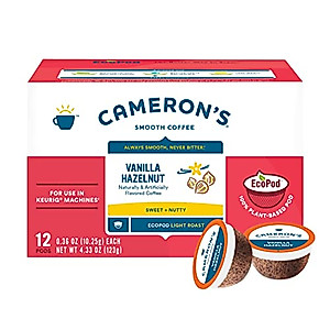 Cameron's Coffee Single Serve Pods, Flavored, Vanilla Hazelnut, 12 Count (Pack of 1)