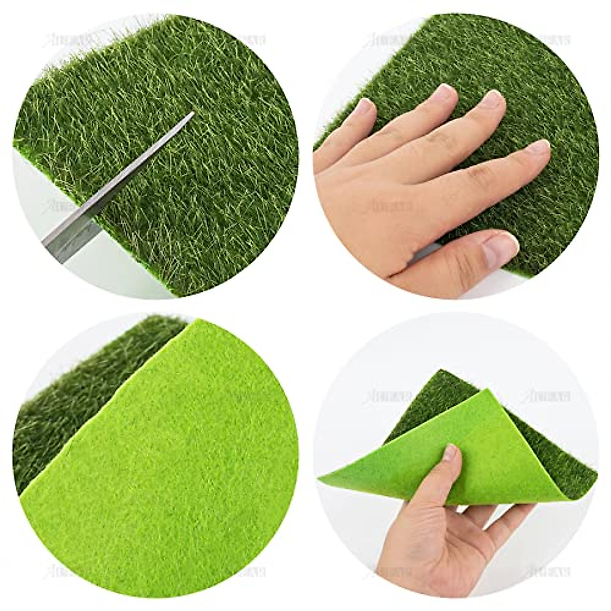 AUEAR, Artificial Garden Grass Life-Like Lawns Fake Fairy Grass Mats Mini Ornament Garden Grass Decoration (10 Pack, 6"x6")