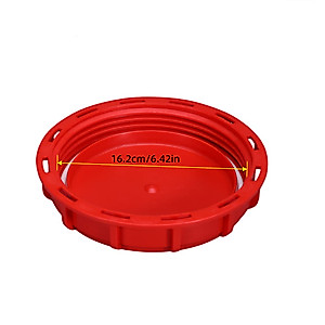 IBC Tote Lid Cover Water Tank Cap Cover Plastic IBC Tank Adaptor Water Storage Lid Cap with Gasket,ID163mm Red