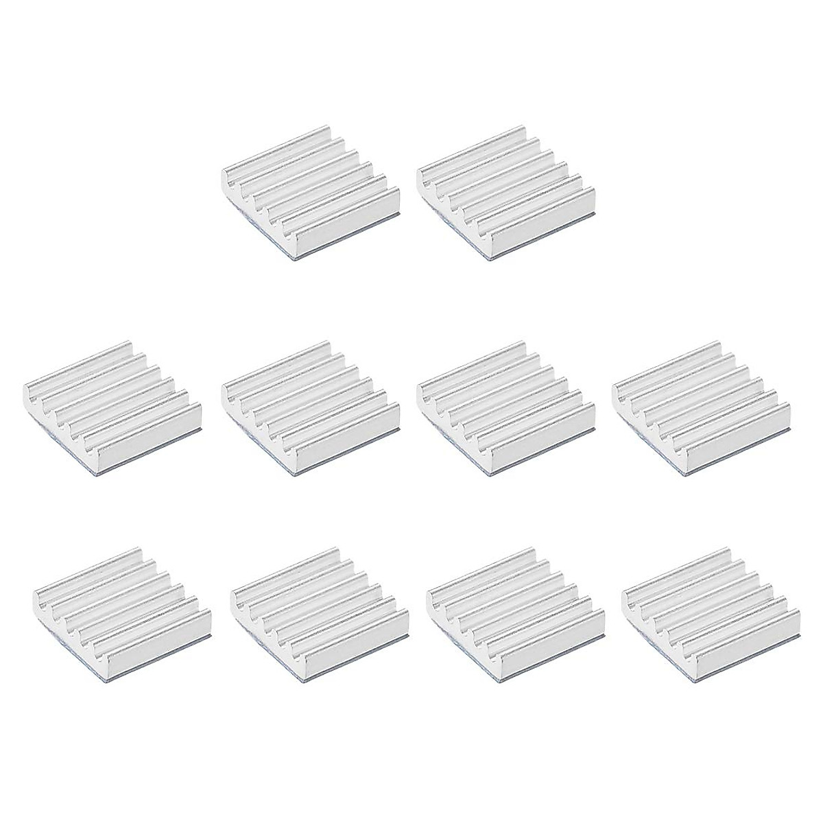 uxcell 3x12x12mm Silver Tone Aluminum Heatsink Thermal Adhesive Pad Cooler for Cooling 3D Printers 10Pcs