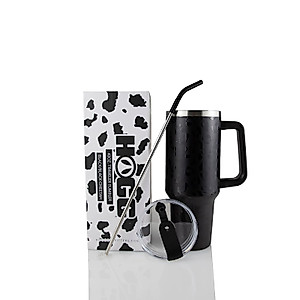 Hogg 40oz Traveler Powder Coated Tumbler DIY, Customizable, Add Logo, Vinyl, Alcohol Ink, or Glitter & Epoxy, Bulk/Wholesale Tumblers (Black Cheetah)