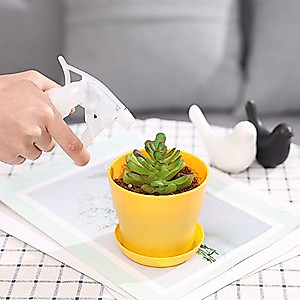 JERIA 16-Pack 4" Plastic Flower Plant Pots Thickened Seedlings Nursery Pots, Colorful Flower Plant Container Seed Starting Pots with Pallet (8 Colors)