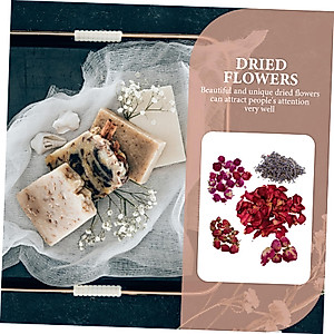 SEWACC 2pcs 5 Dried Flowers Edible Flowers for Drinks Dry Lavender Flowers Rose Petals for Bath Dried Lavender Flower DIY Pressed Flower Pressed Flowers Head DIY Kits Scrapbook Aromatic