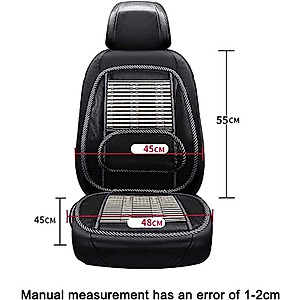 Doxenem Ergonomic Car Seat Office Chair Bamboo Chip Cover Cushion with Wire Mesh Lumbar Back Support,Breathable Black Mesh with Strap Comfortable Ventilate Support Cushion Pad, for Back Pain Relief