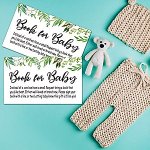 Giftideaworkshop Baby Shower Book Request, 100 Count Greenery Invitation, Baby Shower Games, Party Supplies