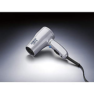 Conair 1875 Watt Compact Dual Voltage Travel Hair Dryer with Folding Handle, Grey