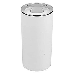 Bathroom Accessories Set 6 Piece - Trash Can, Toothbrush Holder, Toothbrush Cup, Soap Dispenser, Soap Dish, Toilet Brush Holder - Modern Bathroom Decor Set (Extra White)