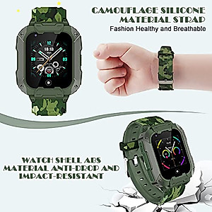 cjc Kids Smart Watch, 4G Kid Smartwatch with GPS Tracker and Calling, SOS Kids Cell Phone Watch, 3-15 Years Boys Girls Christmas Birthday Gifts (Green T28)