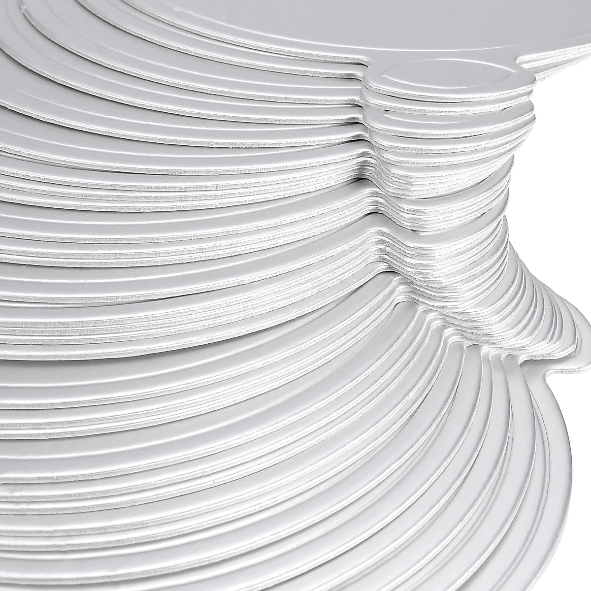 SEUNMUK 400 Pack 3.5 Inch Round Silver Cardboard Mousse Cake Base Mini Round Cake Base, Food Grade Grease-Proof Disposable Silver Cake Cardboard